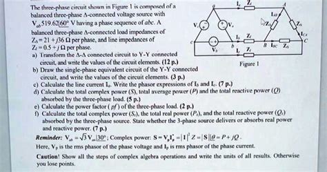 Solved The Three Phase Circuit Shown In Figure 1 Is Composed Of A
