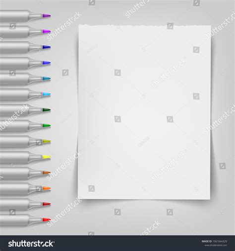 Blank Sheet Markers Template Your Illustration Stock Vector Royalty Free 1061664329 Shutterstock