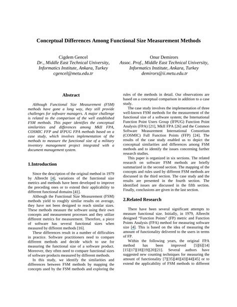Pdf Conceptual Differences Among Functional Size Measurement Methods Dokumen Tips