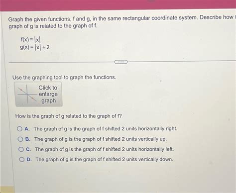 Solved Graph The Given Functions F ﻿and G ﻿in The Same
