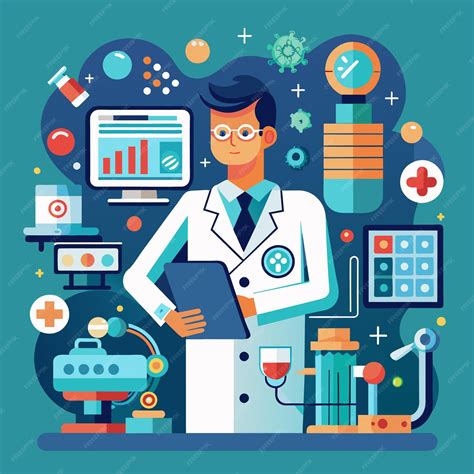 Diseñar Un Ingeniero Biomédico Flatstyle Con Dispositivos Médicos Y
