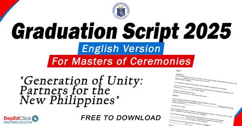 Graduation Program Script 2025 English Version Free Download Depedclick