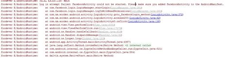 Android Exception While Login With Facebook Stack Overflow