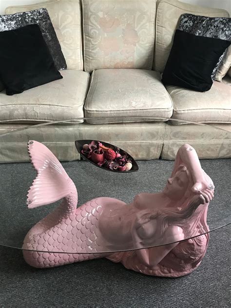 Coffee Table Laying Mermaid Pink Coffee Tables Etsy