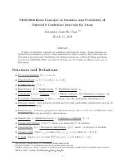 STAT2006 Tutorial 8 With Solutions Pdf STAT2006 Basic Concepts In Statistics And Probability