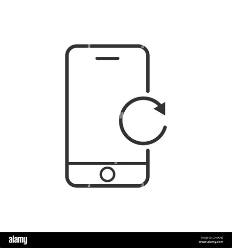 Smartphone Reload Button Linear Icon Thin Line Illustration Vector