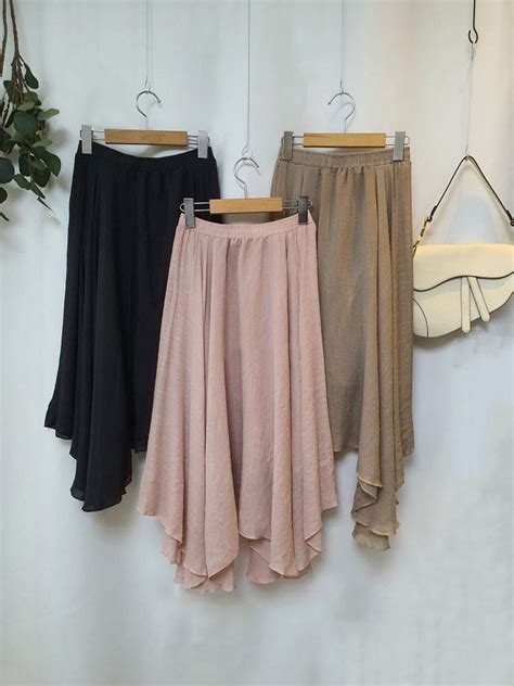 래빗언니네 4723 간절기 발레리나 쉬폰 언발스커트 위시버킷