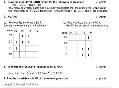 Solved Draw The Multi Level NAND Circuit For The Chegg Com