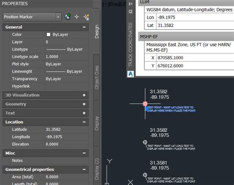 Automatically Generate Latitude Longitude Text For An Object Autodesk
