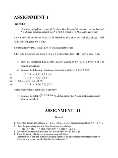 Assignment Discrete Mathematics Download Free Pdf Computational