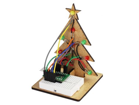 kit Árvore de natal mdf com leds diy arbor para aprendizagem eletrônica