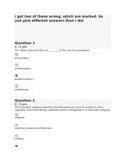 CSIS 335 Quiz 5 Network Security Implementation Docx I Got Two Of These Wrong Which Are