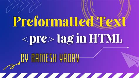 12 Preformatted Text In Html In Hindi What Is Pre Tag How To Use Pre Tag In Html Youtube