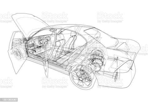 섀시와 전기 자동차 3d의 벡터 렌더링 0명에 대한 스톡 벡터 아트 및 기타 이미지 0명 3차원 형태 공장 산업 건물