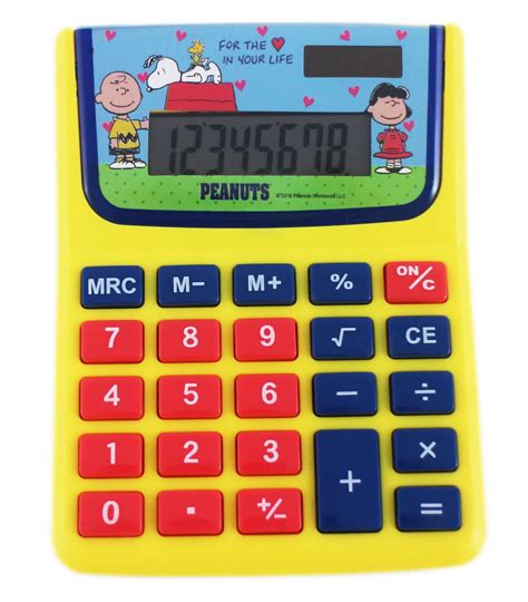 Peanuts Snoopy Yellow Colored Basic Arithmetic Calculator Walmart