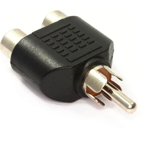 1 To Phono Splitterjoiner Adapter 2 Rca Sockets To 1 Rca Phono Plug Phono Av Audio Video Y