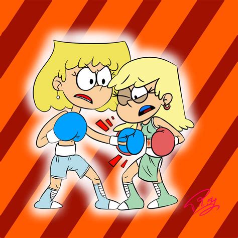 Leni Vs Lori Loud Belly Punch By Emilyfirerose On Deviantart