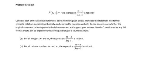 Solved Problem Three Let P X Y The Expression X Y Is Chegg Com