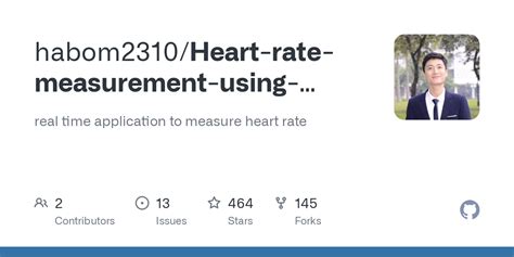 Github Habom2310 Heart Rate Measurement Using Camera Real Time Application To Measure Heart Rate