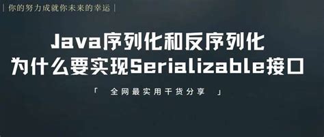 Java序列化和反序列化为什么要实现Serializable接口 极客之音
