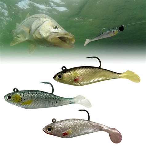 3pcs Swim Baits For Bass Fishing Pre Rigged Bass Lures With Weighted