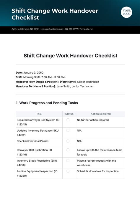 Free Work Checklist Templates Editable And Printable