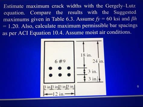 Solved Estimate Maximum Crack Widths With The Gergely Lutz
