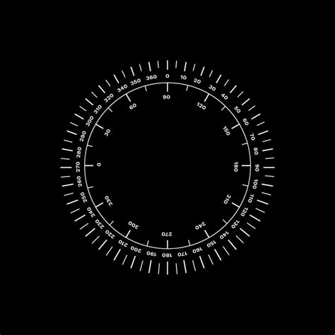 Circular Measuring Scale With Detailed Numeric Indicators And Radial