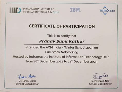 Pranav Katkar On Linkedin Acmwinterschool Networkingadvancements Cloudedgetechnology