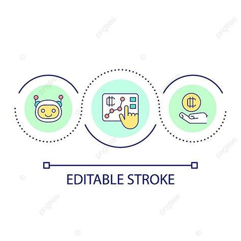 Icon Concept Crypto Trading Loop With Automated Bots Vector Line