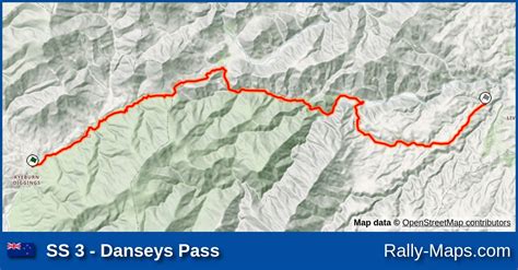 Ss 3 Danseys Pass Stage Map Rally Of Otago 2013 🌍 Rally