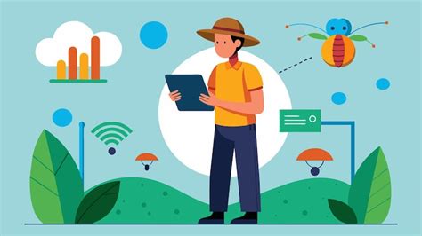 Premium Vector A Farmer Receiving Detailed Reports From Iotbased Pest S Including Pest