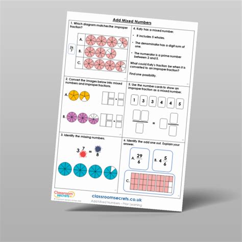 Year Add Mixed Numbers Prior Learning Resource Classroom Secrets