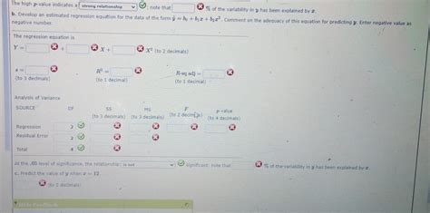 Solved Consider The Following Data For Two Variables X And Chegg Com