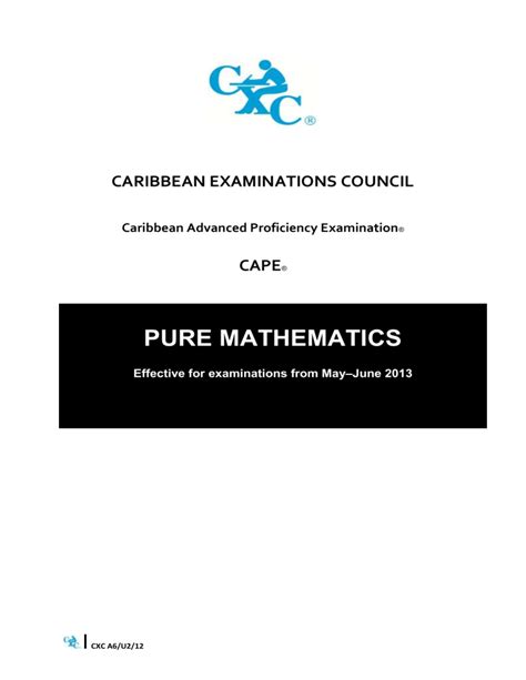 Cape Pure Mathematics