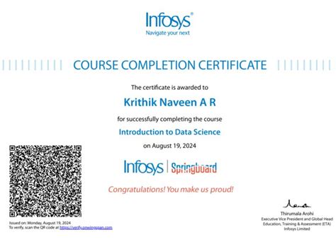 krithik naveen on linkedin datascience infosysspringboard 16 comments