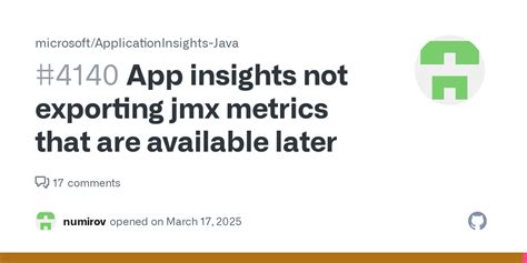 App Insights Not Exporting Jmx Metrics That Are Available Later · Issue 4140 · Microsoft
