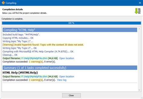 HelpSmith 7 2 Released Batch Compilation Mode Compilation Log With
