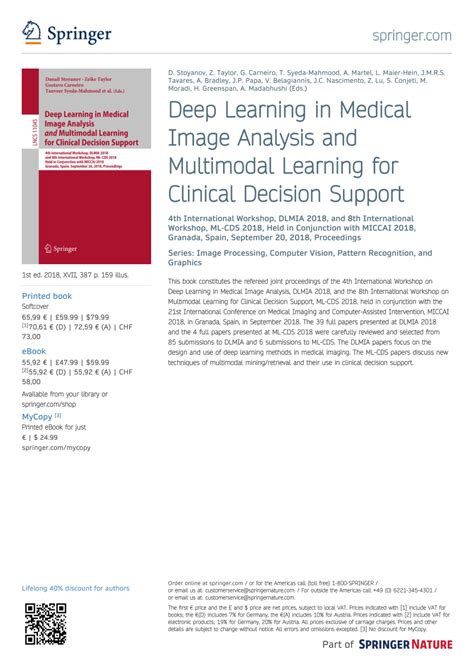 Pdf Printed Book Deep Learning In Medical Image Analysis And Multimodal Learning For Clinical