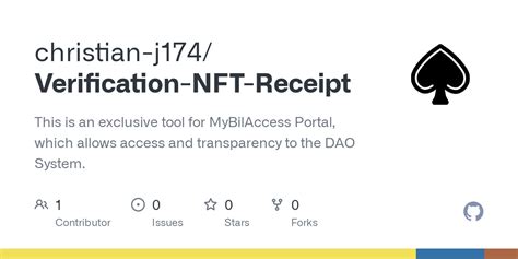 Github Christian J174 Verification Nft Receipt This Is An Exclusive Tool For Mybilaccess