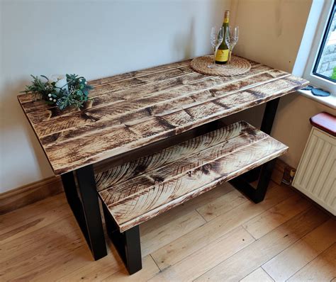 Rustic Dining Table Bench Set One Or Two Benches With Etsy UK