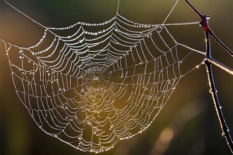 Premium Photo Intricate Beauty Of Dewdrops Clinging To Spider Webs In The Early Morning Light