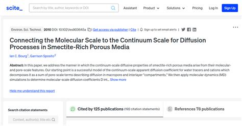 Connecting The Molecular Scale To The Continuum Scale For Diffusion Processes In Smectite Rich