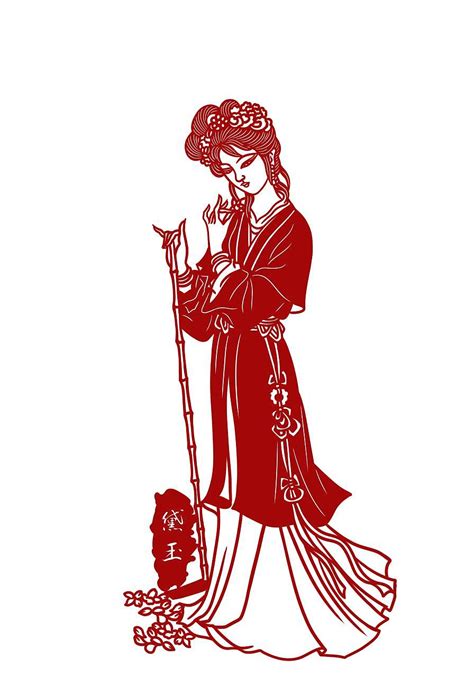 金陵十二钗剪纸图案一个人风景 站酷zcool