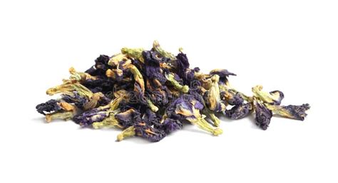 Organic Blue Tea Anchan, Clitoria, Butterfly Pea in Glass Cup an Stock ...