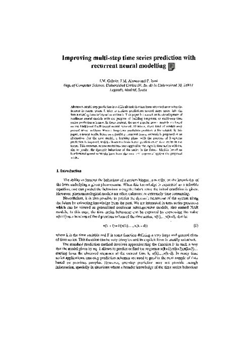 Pdf Improving Multi Step Series Prediction With Recurrent Neural Modelling