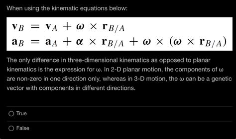 Solved When Using The Kinematic Equations Below Chegg Com