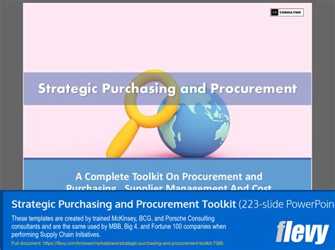 Strategic Purchasing And Procurement Toolkit Ppt Slide Deck