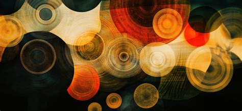 Abstract Circular Patterns With Vibrant Colors And Textures Featuring Overlapping Circles In