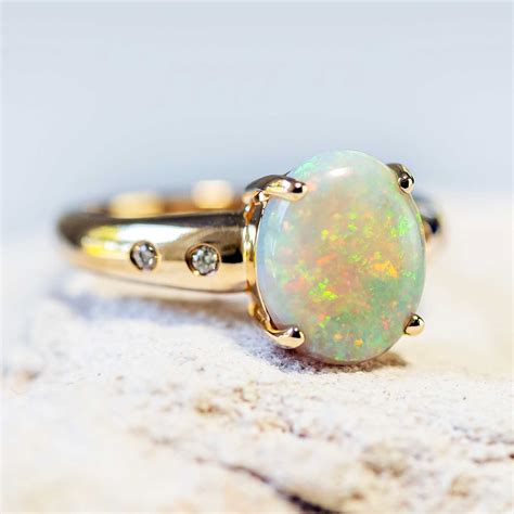 Dynasty Crystal Opal Ring In Yellow Gold Black Star Opal